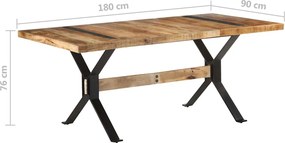 Jídelní stůl 180 x 90 x 76 cm hrubé mangovníkové dřevo 321610