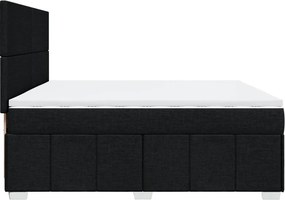 Box spring postel s matrací černá 200x200 cm textil 3291770