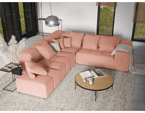 Růžový sametový polštář k modulární pohovce Rome Velvet - Cosmopolitan Design