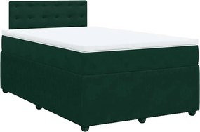 Box spring postel s matrací tmavě zelená 120 x 200 cm samet 3290025