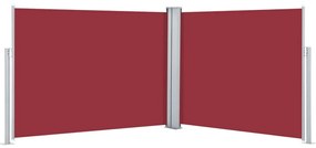 vidaXL Zatahovací boční markýza / zástěna červená 140 x 1000 cm