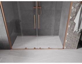 Mexen Velar Duo, posuvné dveře do otvoru 170x200 cm, 8mm čiré sklo, měděná matná, 871-170-000-02-65