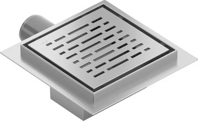 Mexen Flat-Q M01 čtvercová podlahová vpusť 12 x 12 cm, broušená ocel - 1010312