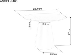 Kulatý jídelní stůl ANGEL 100x100 cm, dekor dub/kašmír