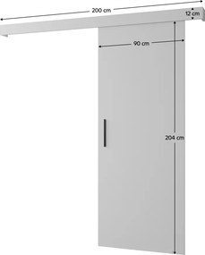 Posuvné dveře, bílá/bílá/černá, SALDOR 90 1