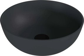 Polysan Banera - Umyvadlo na desku, průměr 39 cm, bez přepadu, bez otvoru pro baterii, matný antracit 14337.51