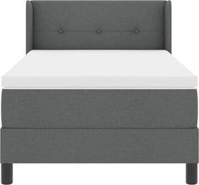 Postel s boxspringem s čelo Tmavě šedá 200 x 80 cm textil 3341070