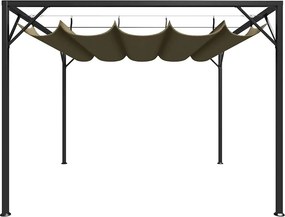 Zahradní altán se zatahovací střechou 3 x 3 m taupe 180 g/m² 312220