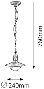 Brilagi - Venkovní závěsné svítidlo MOLDE 1xE27/60W IP44 bronzová/patina