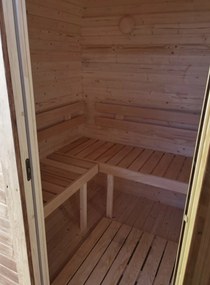 NIKIDO Venkovní zaoblená sauna na dřevo nebo elektřinu LILLY 180x220 pro 4 osoby
