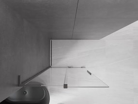 Mexen Velar L, posuvná sprchová zástěna Walk-in 120 x 200 cm, 8mm čiré sklo, broušený grafit, 871-120-003-03-95
