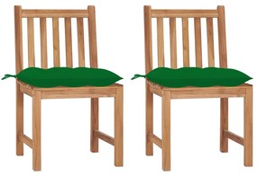 Zahradní židle s poduškami 2 ks masivní teak,  3062936