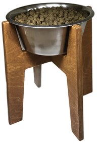 Wook | miska pro psy se dřevěným stojanem vel.XL 2800ml barva: stříbrný dub, výška: 300mm