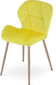 Jídelní židle MANGO VELVET, žlutá