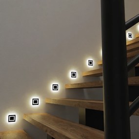 Schodišťové LED svítidlo Evra, 1x LED 0,6w, 3000k, b