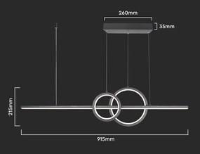 LED Solution Černé závěsné LED svítidlo designové 91,5cm 15W 6935