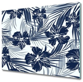 Skleněná krájecí deska Tropické květiny 60x52 cm