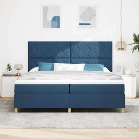 Postel s boxspringem s čelo Modrá 200 x 200 cm textil 3339727