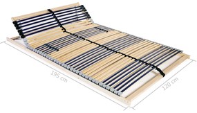 Lamelový rošt postele se 42 lamelami 7 zón 120 x 200 cm