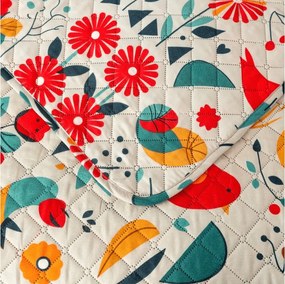 Přehoz na postel RETRO PTÁČEK barevný Rozměr: 170 x 210 cm