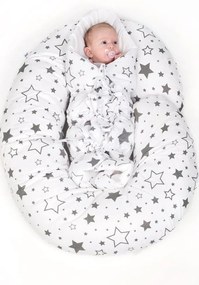 NEW BABY Univerzální kojící polštář ve tvaru C New Baby Hvězdy šedé