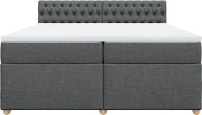Box spring postel s matrací tmavě šedá 200x200 cm textil 3289095