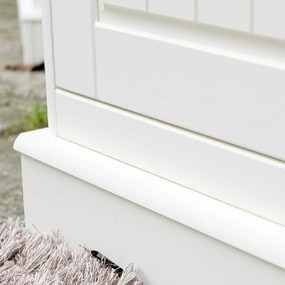 Massive home | Belluno Elegante bílá komoda 3D3S z masivu s dubovou deskou