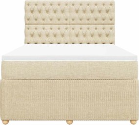Box spring postel s matrací krémová 140x190 cm textil 3294363