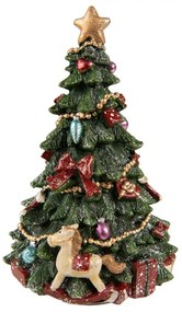 Hrací kolotoč vánoční stromeček s houpacím koníkem – 12x19 cm