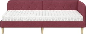 Rohový rám postele Víno Červené 100 x 200 cm textil 3394128