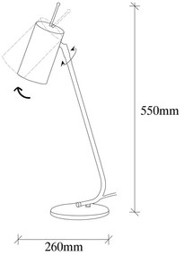 Bílá stolní lampa s kovovým stínidlem (výška 55 cm) Sivani – Opviq lights