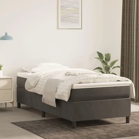 vidaXL Box spring postel s matrací 100x200 cm samet [3144666] Barva: Tmavě šedá
