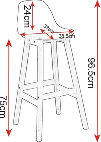 WOLTU Barové židle sada 2 ks, skandinávský design, s opěradlem, bílé