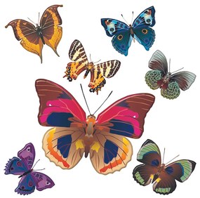 Samolepicí dekorace Butterflies, 30 x 30 cm