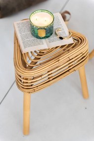 Přírodní ratanový odkládací stolek / stolička Triangle Rattan - 40*40*42 cm
