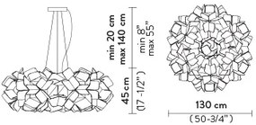 Slamp Závěsné svítidlo CLIZIA 130 - MAMA NON MAMA Barva: Bílá, Barva kabelu: červená