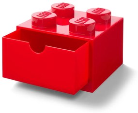 Červený stolní box se zásuvkou LEGO®, 15 x 16 cm