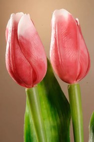 Paramit Umělý tulipán tmavě růžovo bílý 40 cm