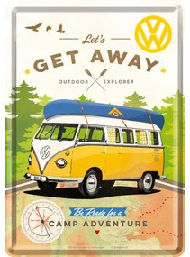 Postershop Plechová pohlednice - VW Let's Get Away