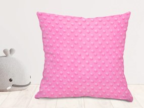 Biante Dětský povlak na polštář Minky 3D puntíky MKP-012 Sytě růžový 50 x 60 cm