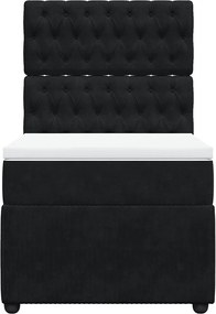 Box spring postel s matrací černá 100x200 cm samet 3294570