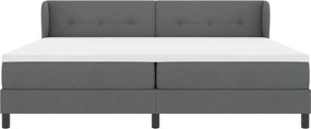 Postel s boxspringem s čelo Tmavě šedá 200 x 200 cm textil 3340046
