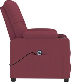 Elektrické polohovací křeslo vínové textil 3098842