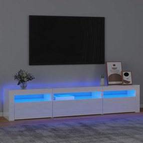 vidaXL TV skříňka s LED osvětlením bílá vysoký lesk 195x35x40 cm