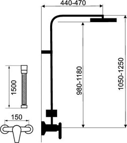 Novaservis Sprchové soupravy - Edge Sprchový set s baterií, horní připojení sprchy, chrom, SET069/36,0