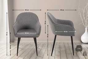 Jídelní židle Boise látka – tmavě šedá
