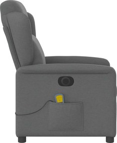Elektrické masážní polohovací křeslo tmavě šedé textil 3303125