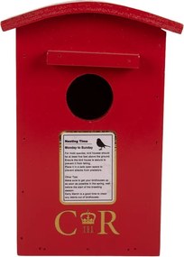 Červená dřevěná ptačí budka Birdhouse - 14*12*21 cm