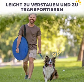 Psí agility tunel 300 x 50 cm Psí tunel se 4 kotvami do země Přenosná taška Hrací tunel pro malé středně velké psy Modrá barva