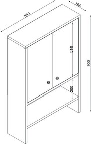 Casarredo - Komfort nábytek Závěsná skříňka do koupelny HIRDI bílá